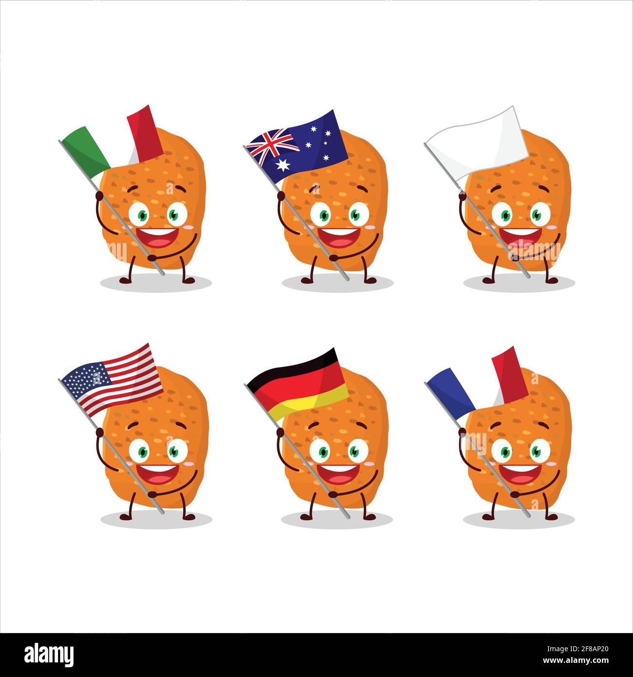 Cartoon Character Of Chicken Nugget With Smile Vector , 48% OFF