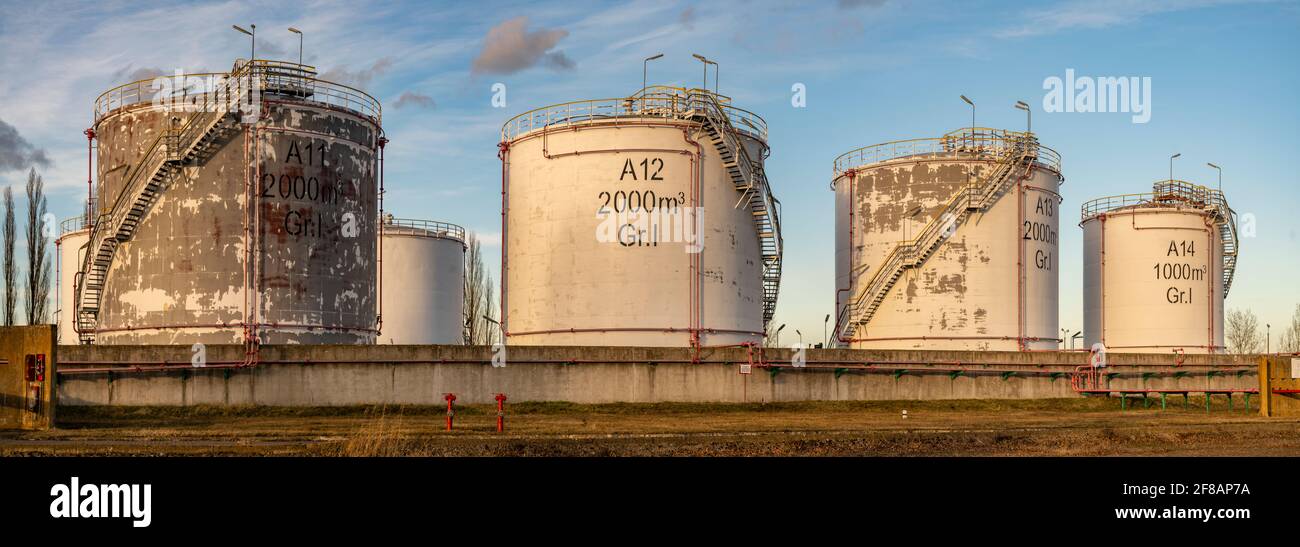 Liquid fuel tanks Stock Photo - Alamy