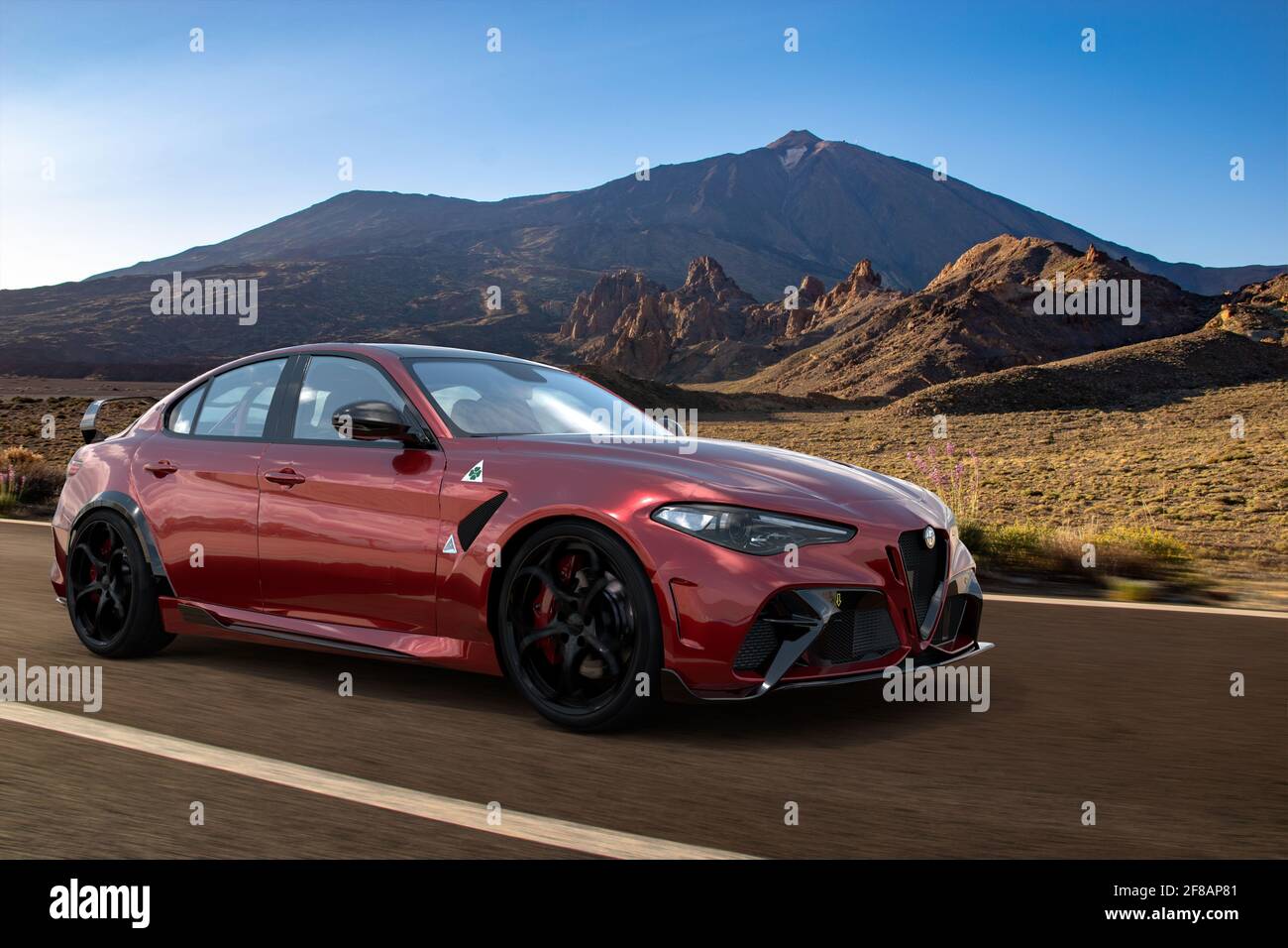 The new Alfa Romeo Giulia in track specification Stock Photo - Alamy