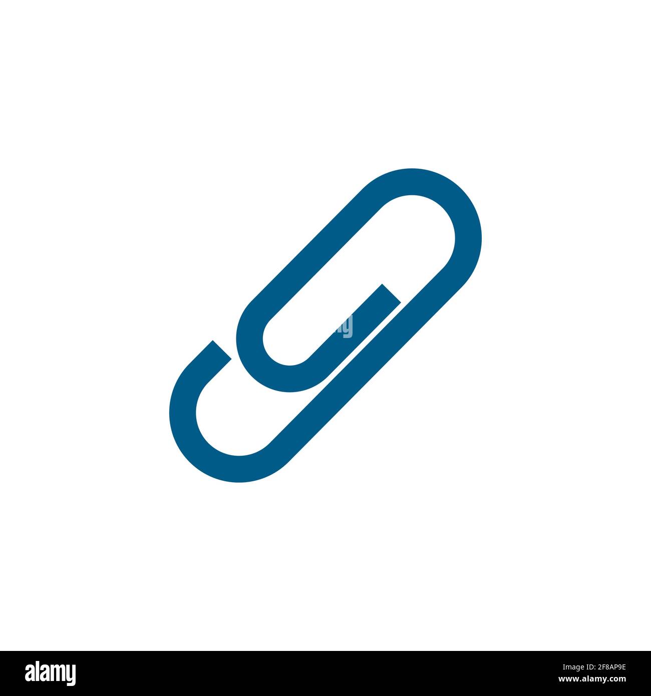 Paper Clip Blue Icon On White Background. Blue Flat Style Vector ...