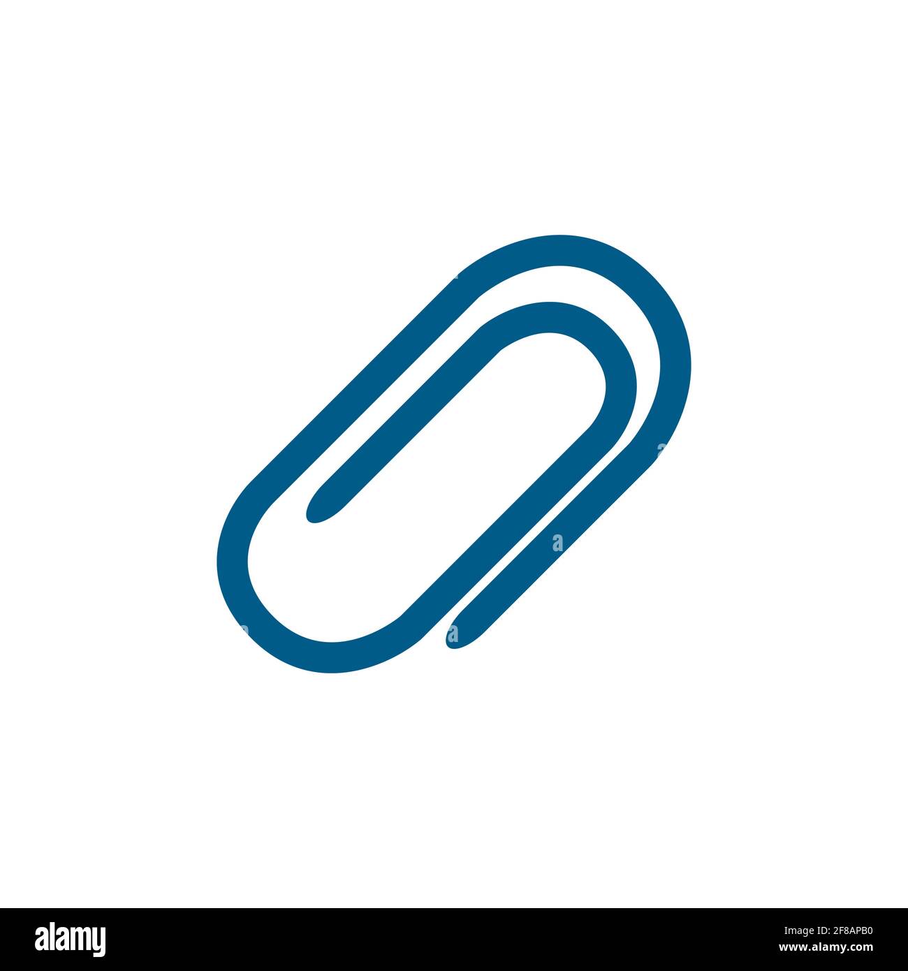 Paper Clip Blue Icon On White Background. Blue Flat Style Vector ...
