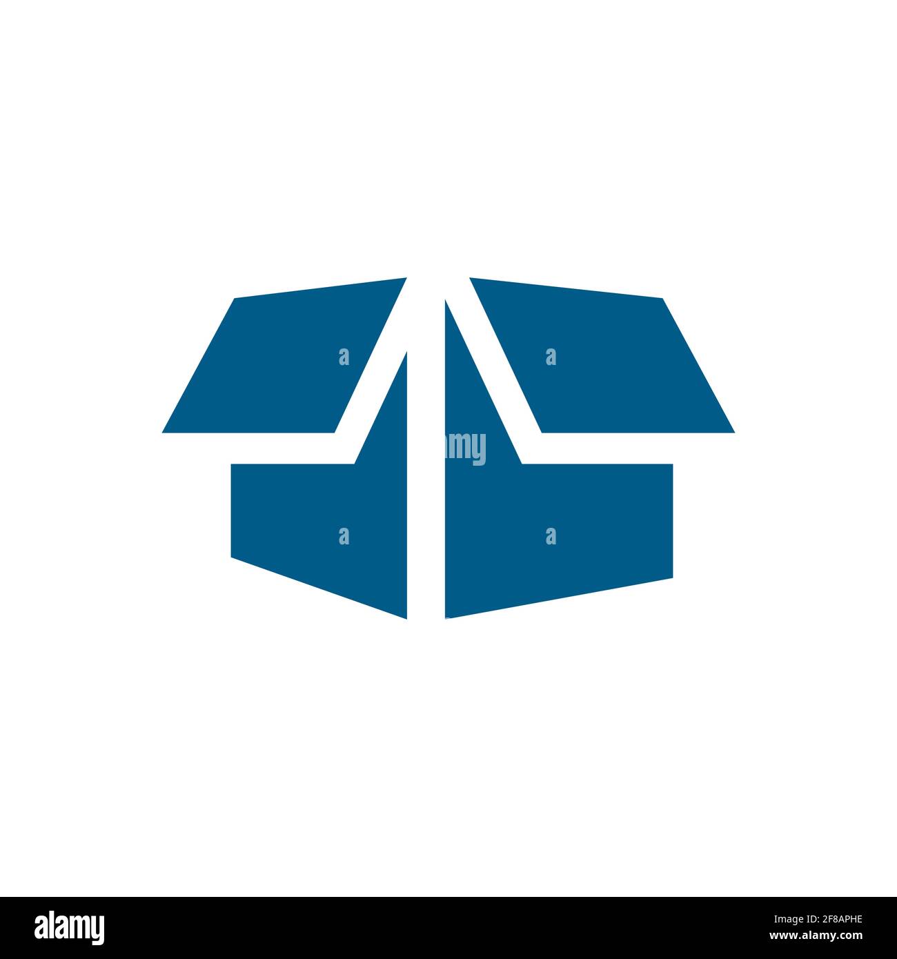 Open Box Blue Icon On White Background. Blue Flat Style Vector ...