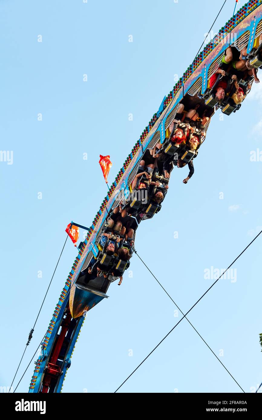 Carnival rides at the Calgary Stampede in Calgary Alberta Stock Photo ...
