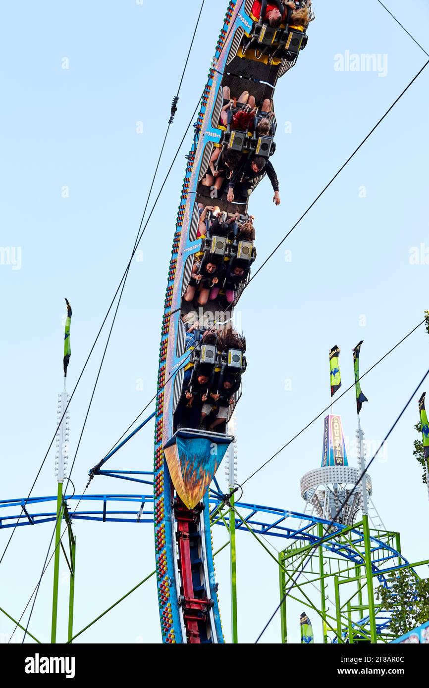 Carnival rides at the Calgary Stampede in Calgary Alberta Stock Photo ...