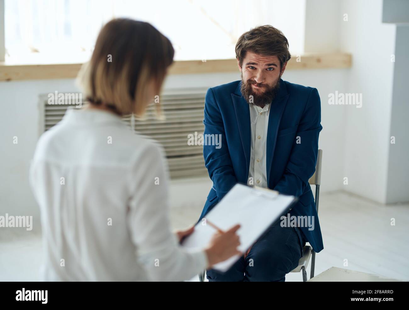 woman psychologist reception patient diagnosis health treatment Stock ...