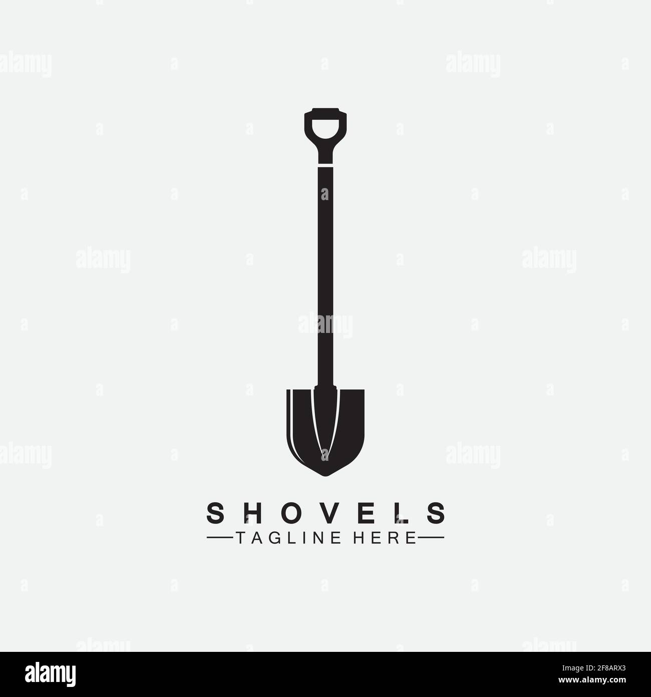 Shovel icon logo vector illustration design.Black Shovel icon logo ...