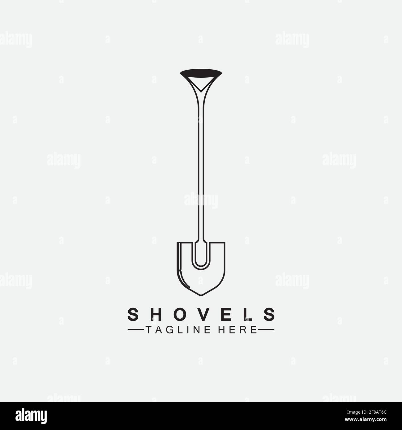 Shovel icon logo vector illustration design.Black Shovel icon logo ...