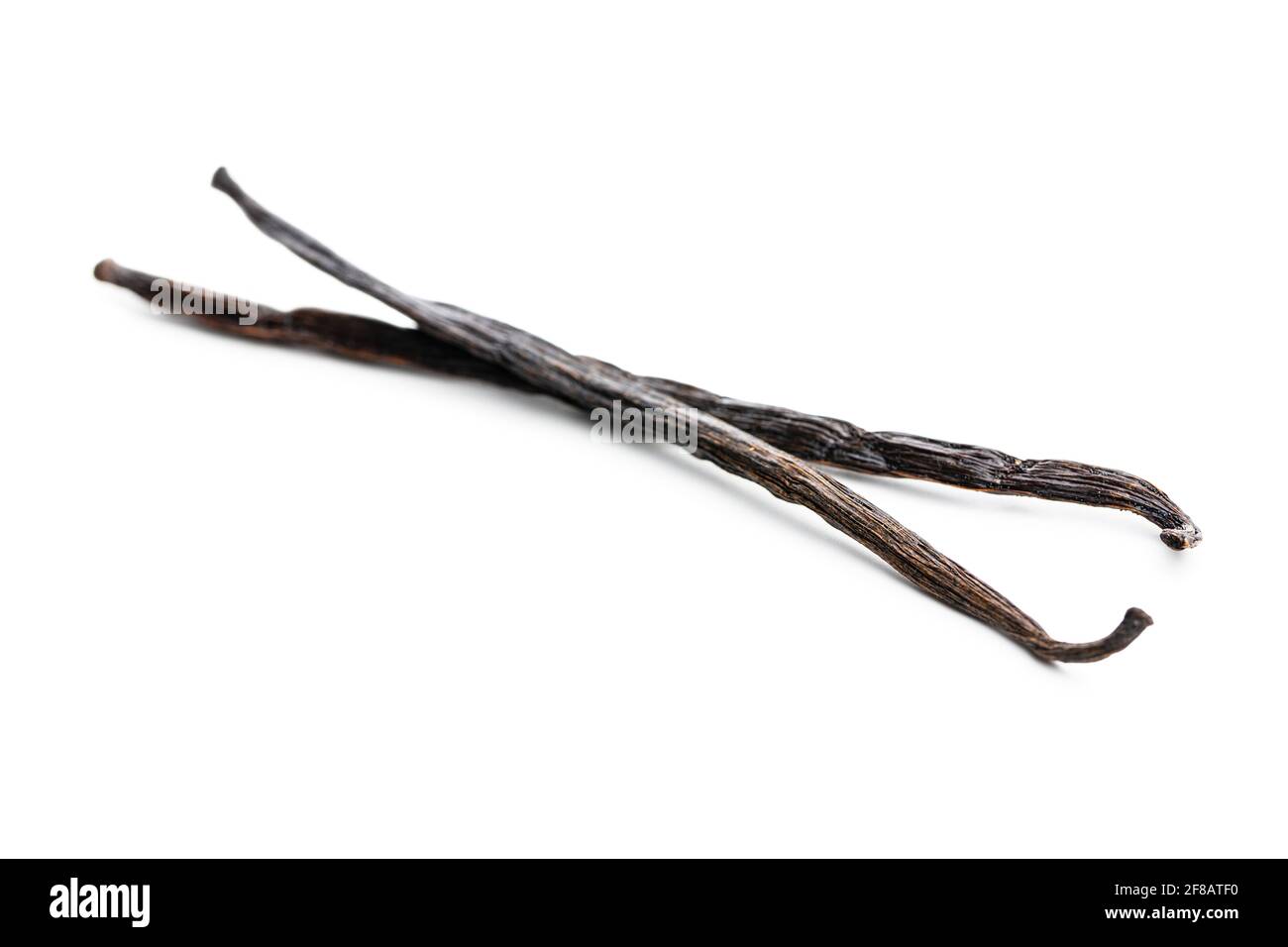 Vanilla pods. Sticks of vanilla isolated on white background Stock ...
