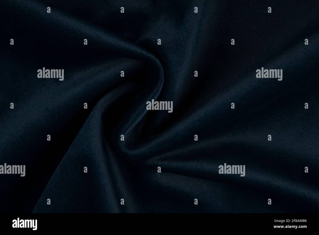 Navy blue fabric texture - top view and close-up of a piece of crushed ...