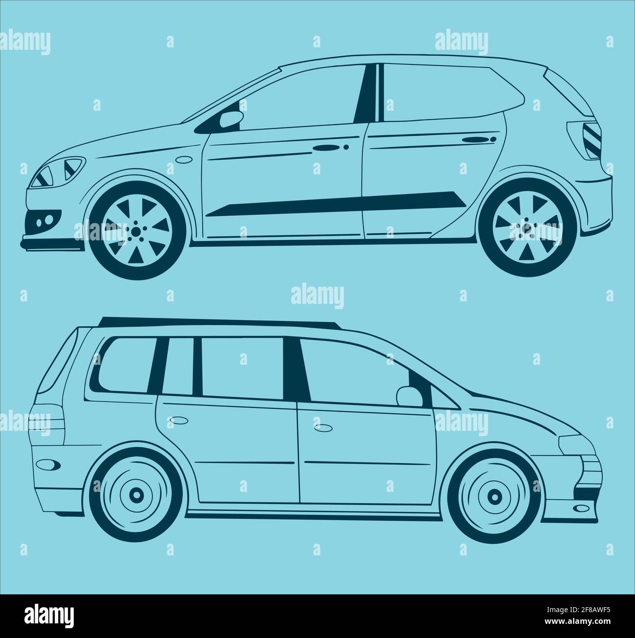 Car side view line drawing vector hi-res stock photography and images ...