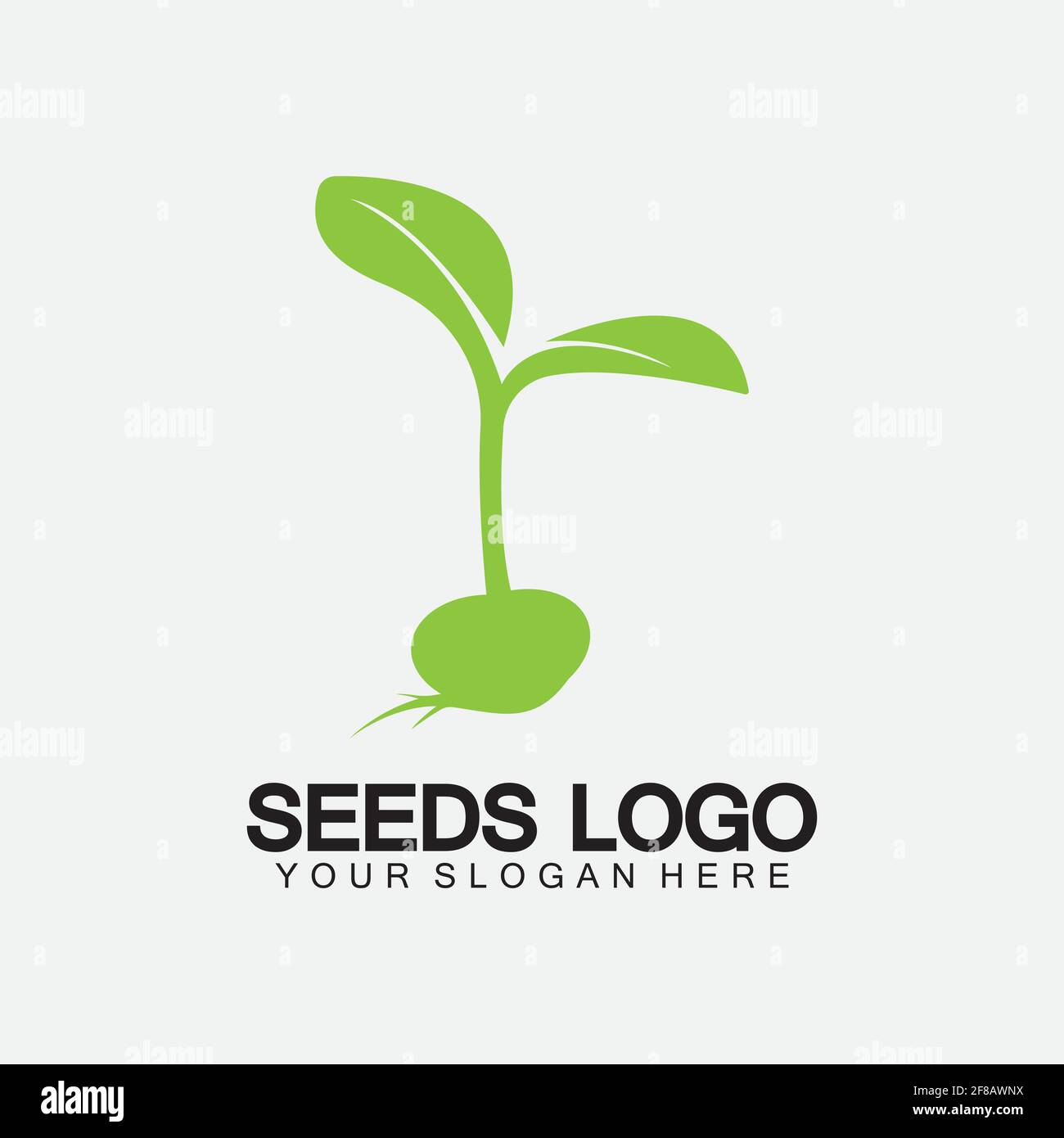 Plant Seeds Logo Concept Template Vector.growing seed logo.Seed grow Vector logo illustration ...