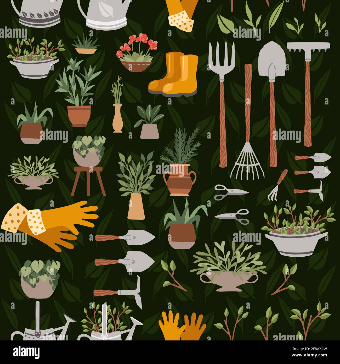 Gardening tools illustration hi-res stock photography and images - Alamy