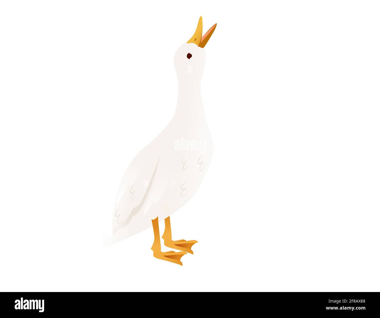 Cute duck white flying goose cartoon animal design vector illustration ...