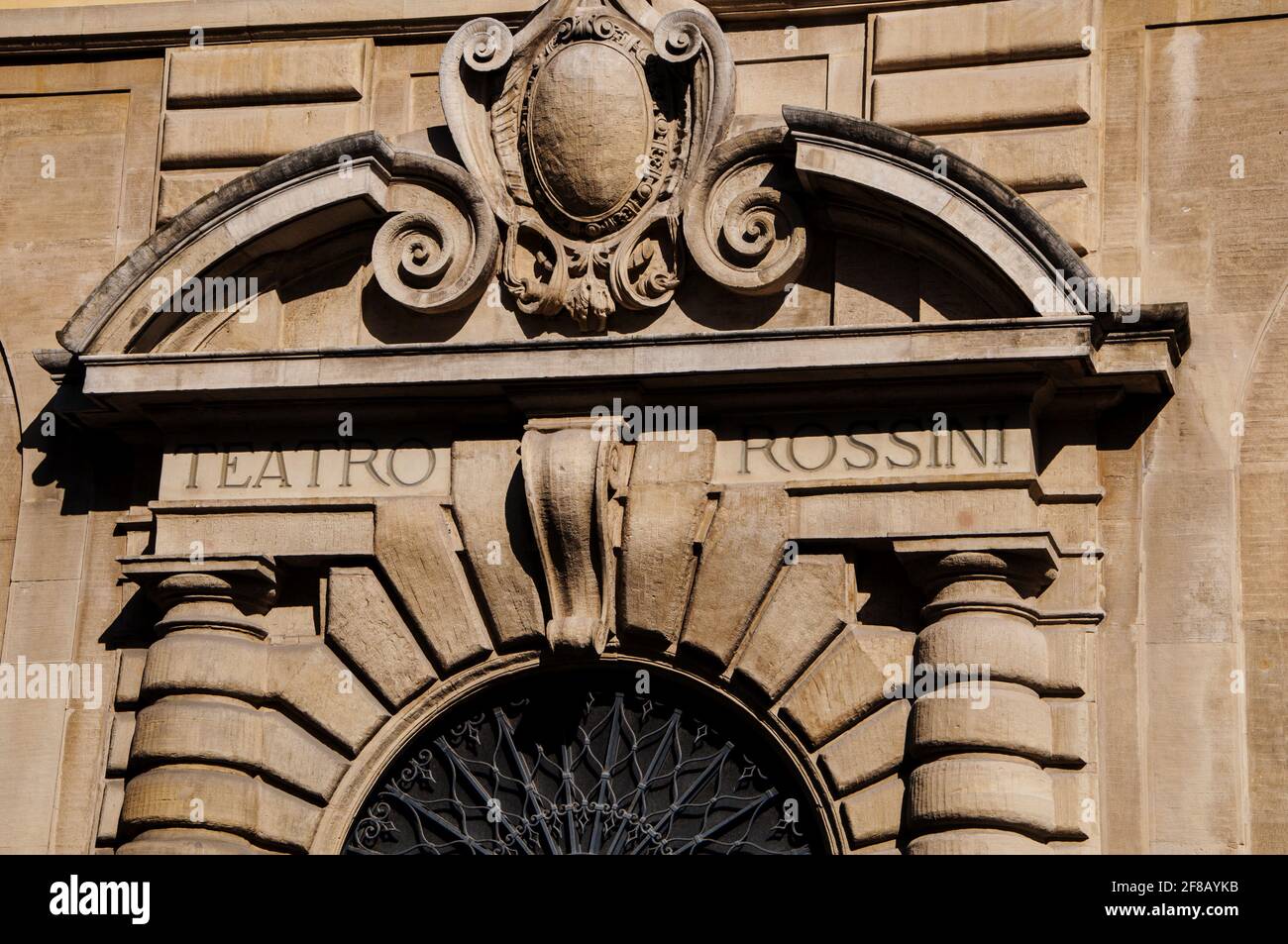 Details of Opera Theater Gioacchino Rossini in Pesaro Stock Photo - Alamy