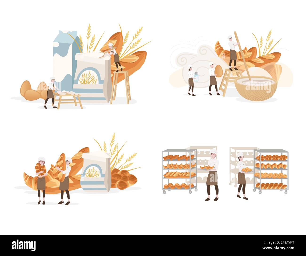 Bakery manufacturer male and female chef cooking professional bakery ...