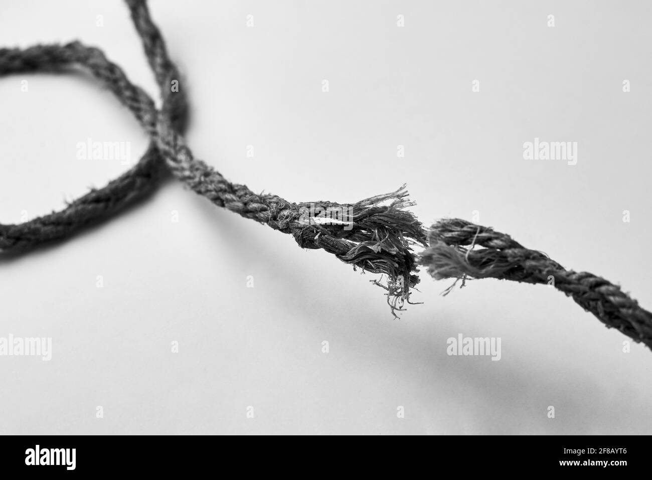The moment the rope break, liberation concept, black and white photo ...