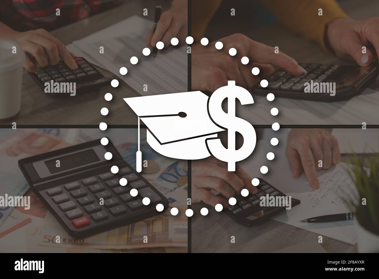Fafsa concept illustrated by pictures on background Stock Photo - Alamy