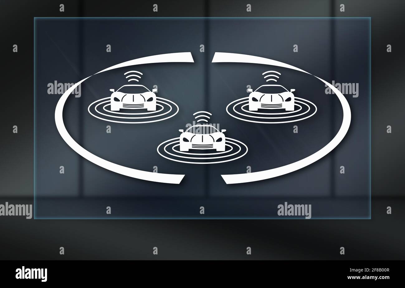 Connected cars concept on dark background Stock Photo - Alamy