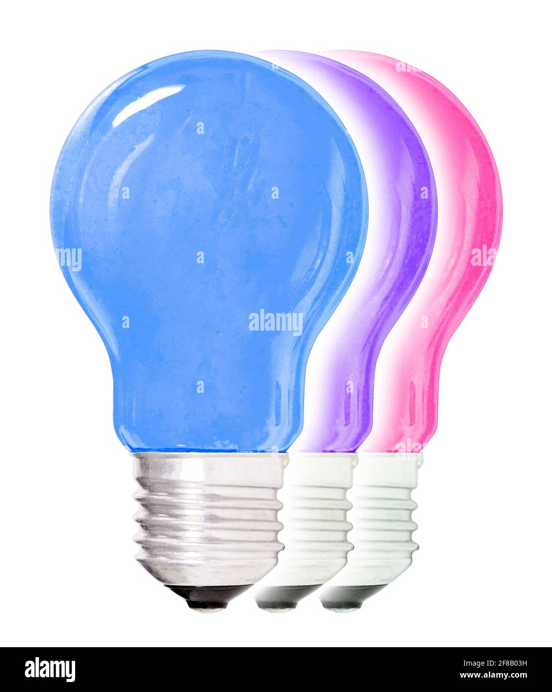 Simple lightbulbs isolated on a white background, set of 3 Stock Photo ...