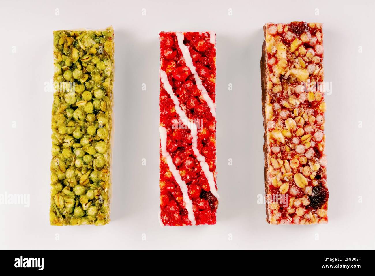 Different types of multi-grains bars. Granola bar with copy space Stock ...