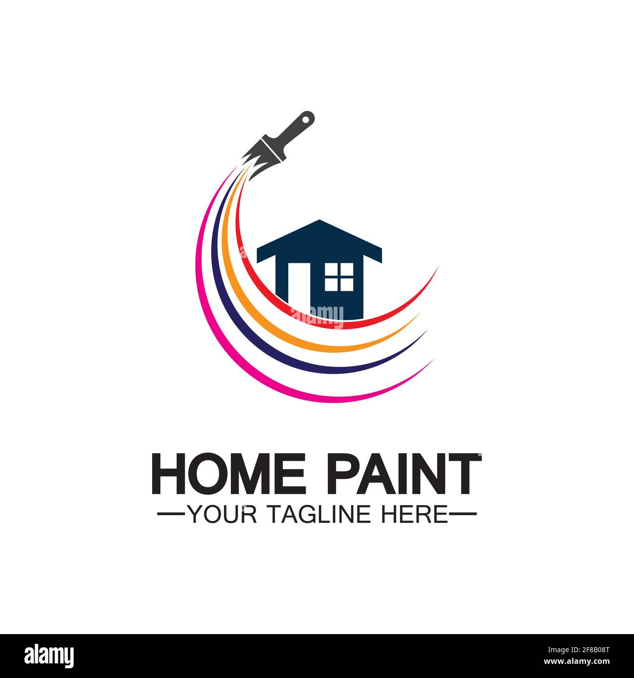 Home Painting Vector Logo Design.Home House Painting Service Coloring ... Home Painting Vector Logo Design.Home House Painting Service Coloring ...
