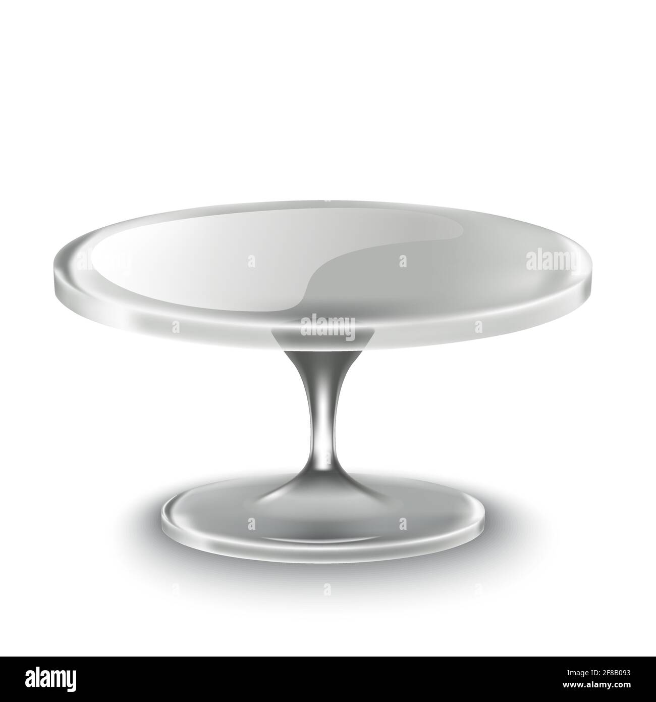 3d realistic vector cake stand in transparent glass isolated on ...