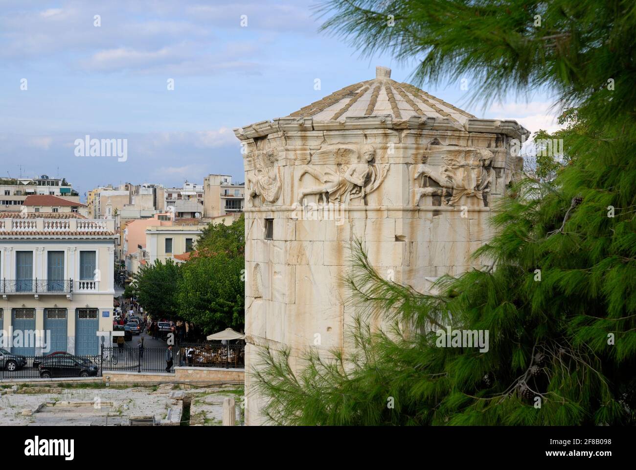 Octagonal pentelic marble clocktower clock tower hi-res stock ...
