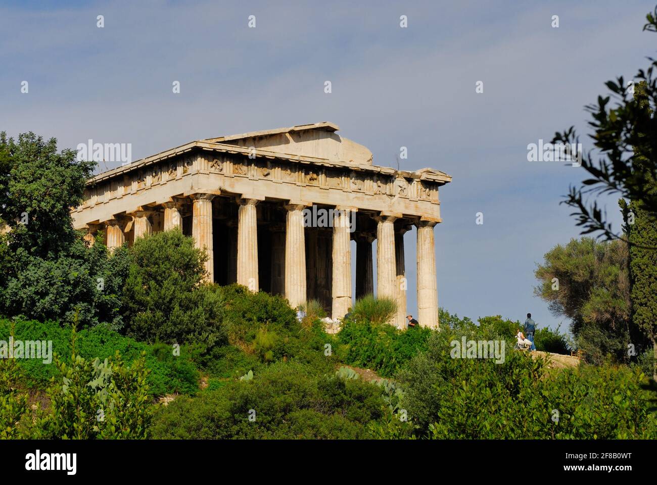 Temple of Hephaestus, Doric temple building from the 5th century BC. is ...
