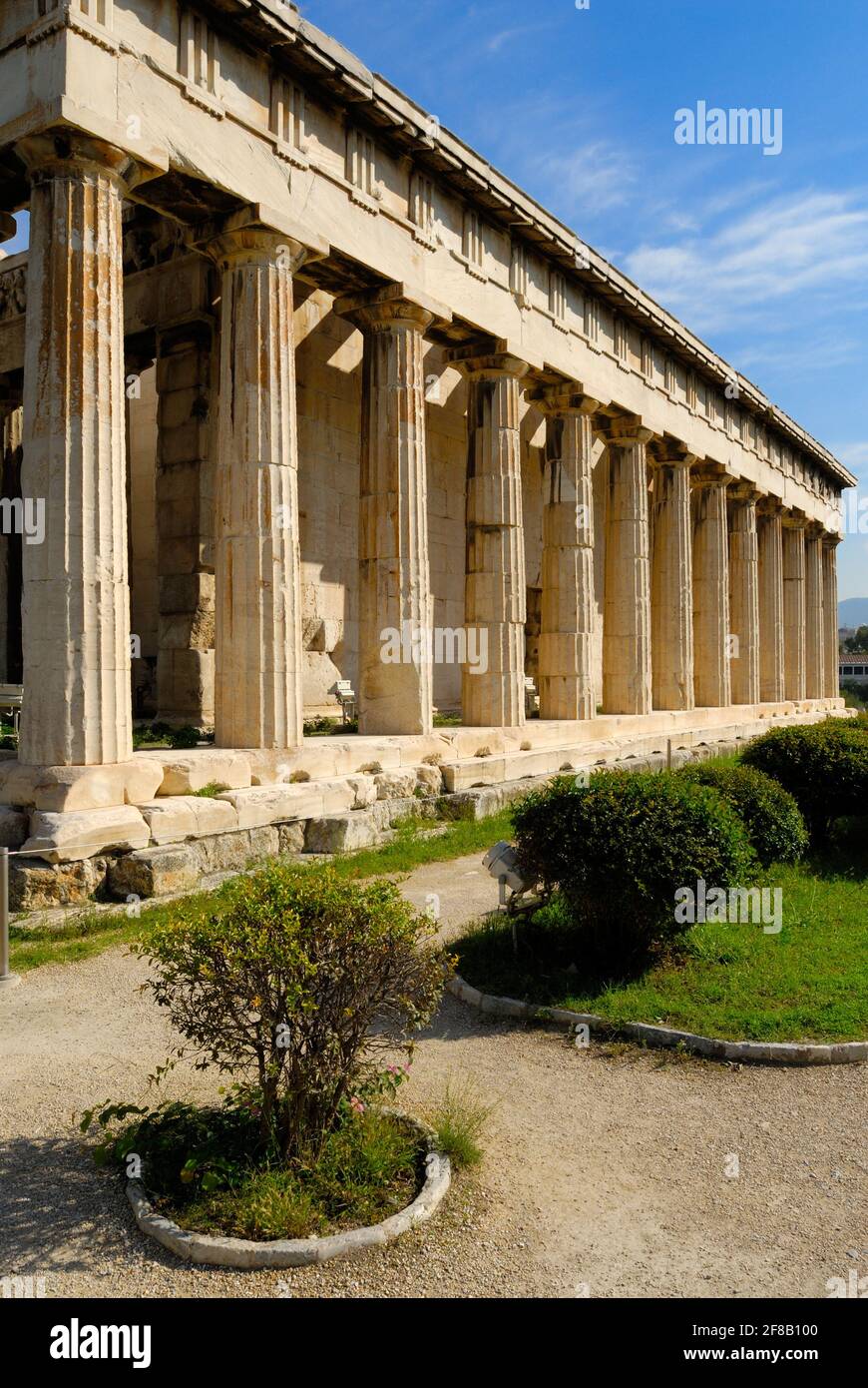 Temple of Hephaestus, Doric temple building from the 5th century BC. is ...