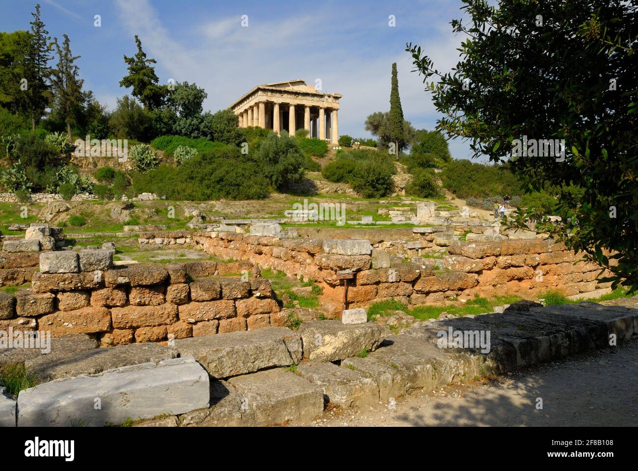 Temple of Hephaestus, Doric temple building from the 5th century BC. is ...