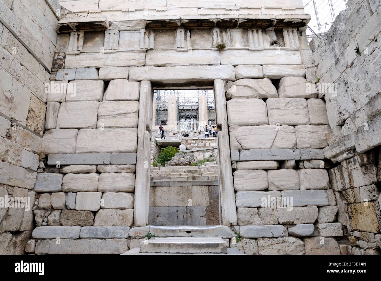 Propylaea, the monumental gateway of the Acropolis of Athens, Greece ...