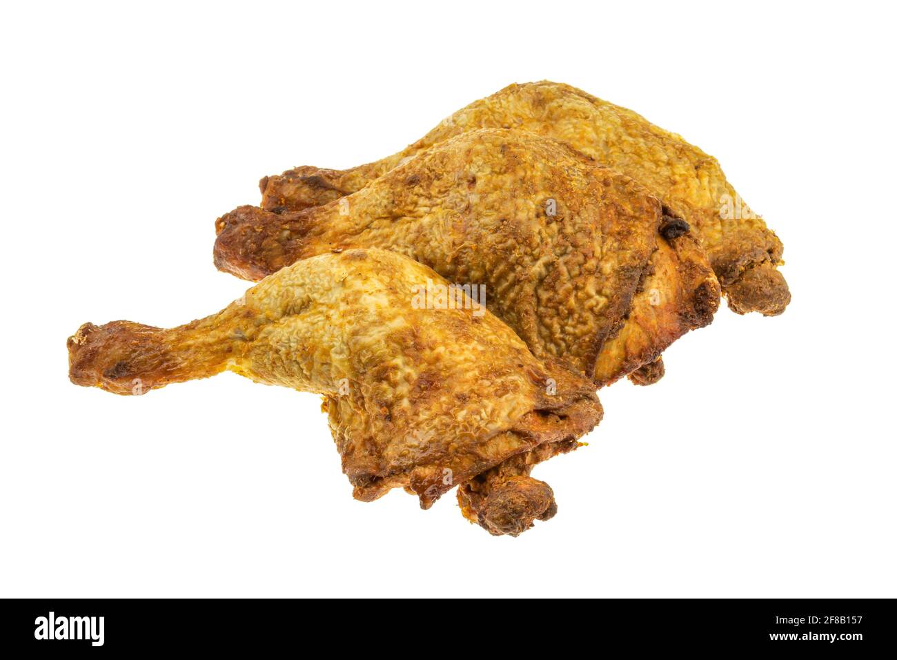 Baked chicken leg isolated on white background - Packshot Stock Photo ...