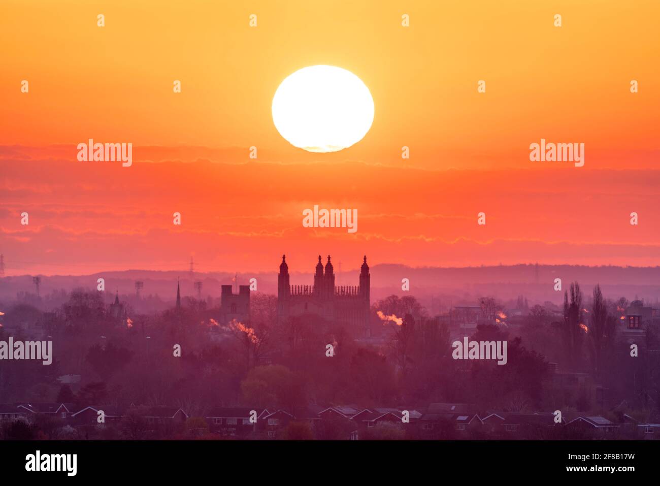 Sunrise over King's College Chapel, Cambridge Stock Photo - Alamy