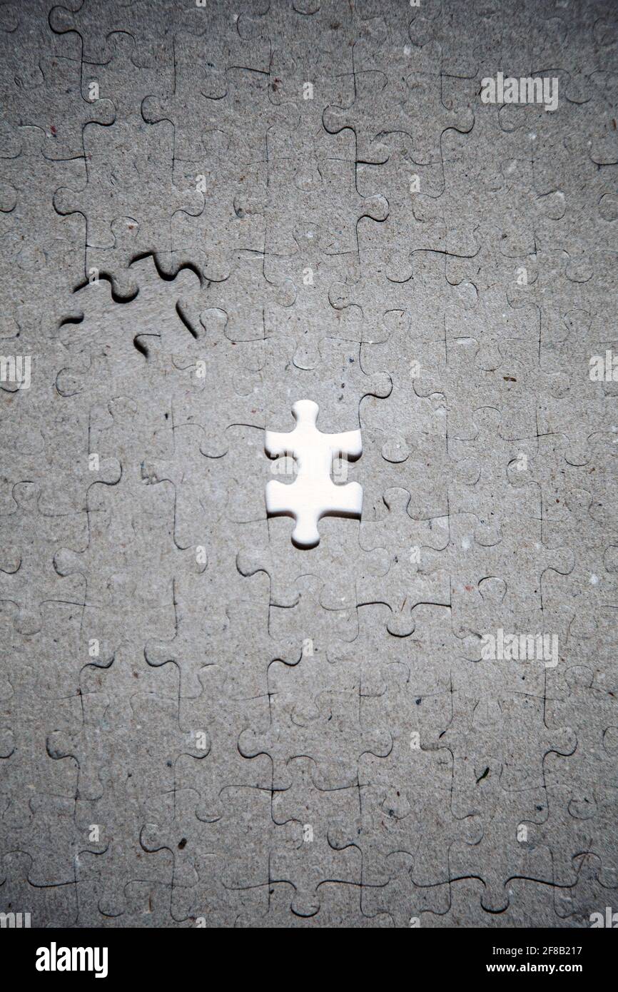 Blank Puzzle with Pieces Missing Stock Photo - Alamy