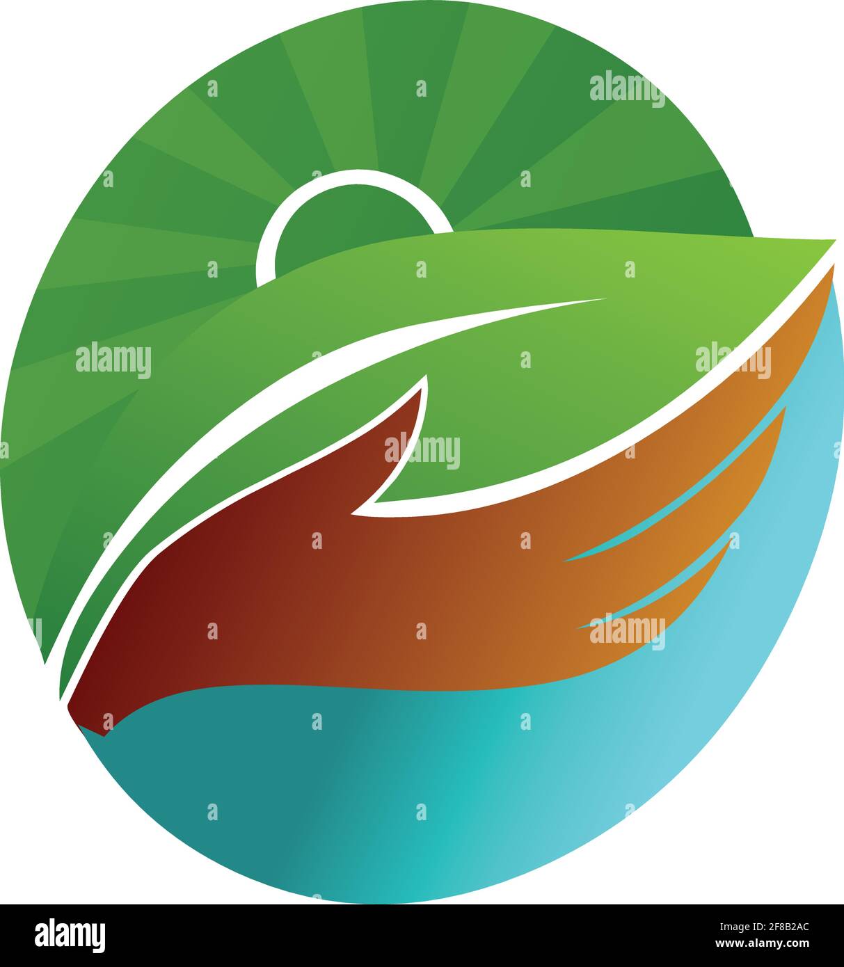 Leaf and hand logo icon vector illustration Stock Vector Image & Art ...