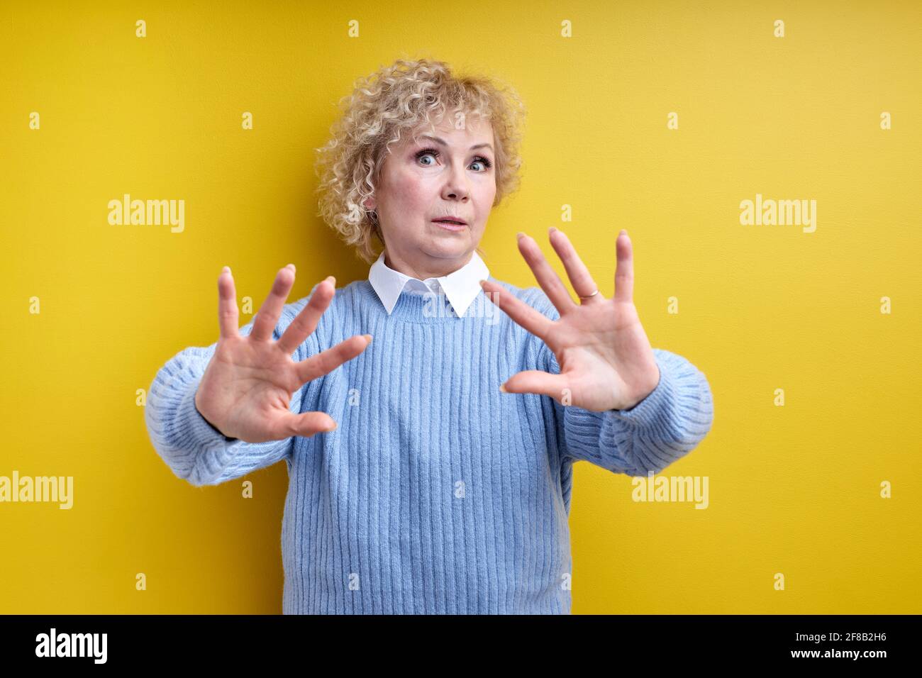 Scared, overwhelmed and overreacting mature ady feeling terrified of ...