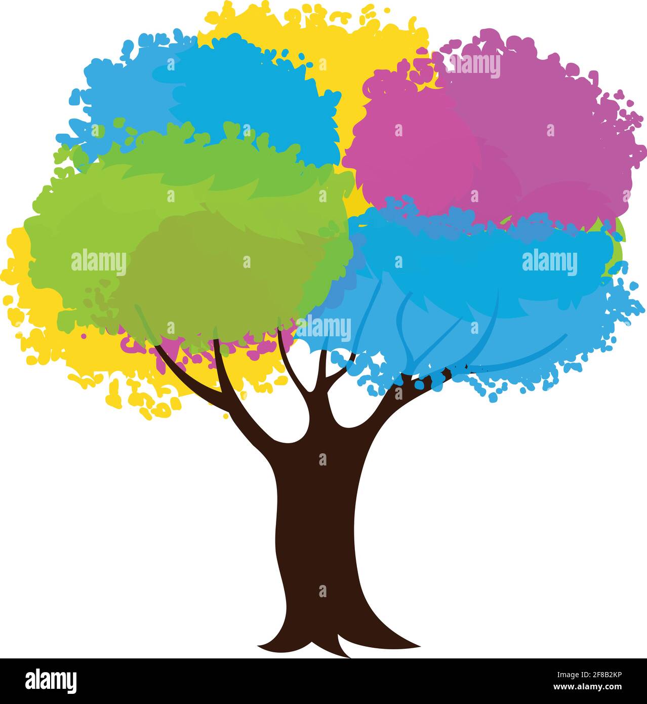 Colorful tree vector isolated on white background Stock Vector Image ...