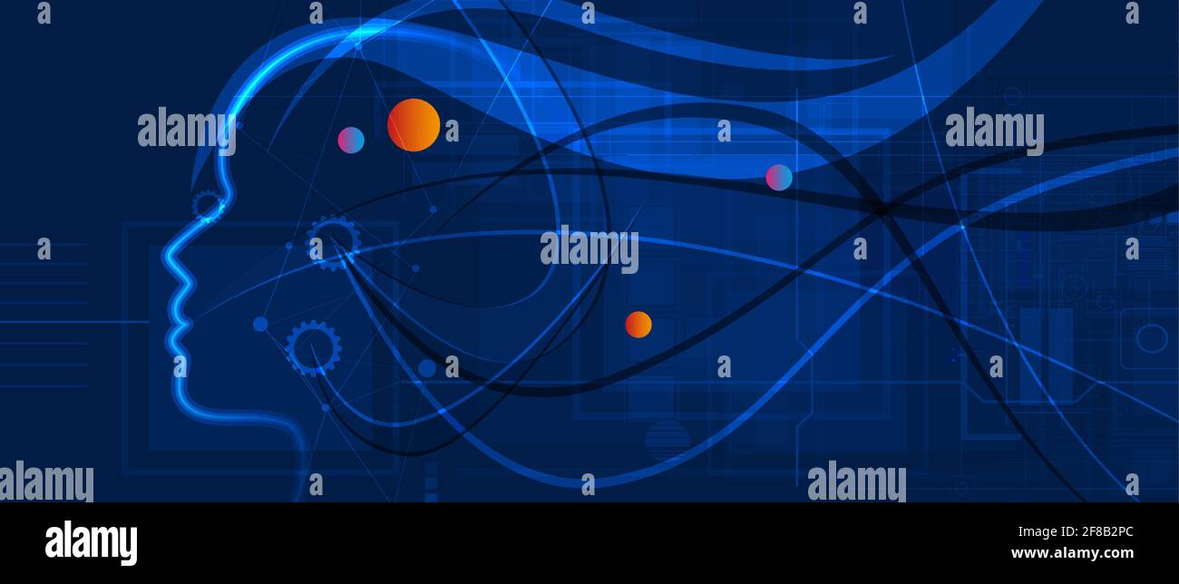 Conceptual technology illustration of artificial intelligence. Abstract ...