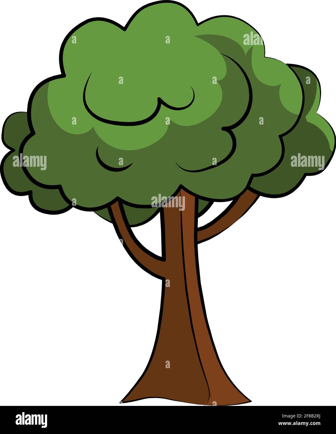 Cartoon tree isolated vector on white background Stock Vector Image ...