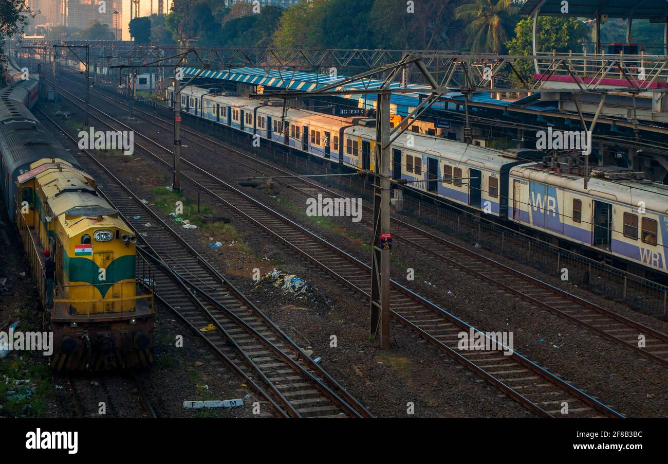 MUMBAI, INDIA - December 29, 2021: Mumbai local train transportation ...