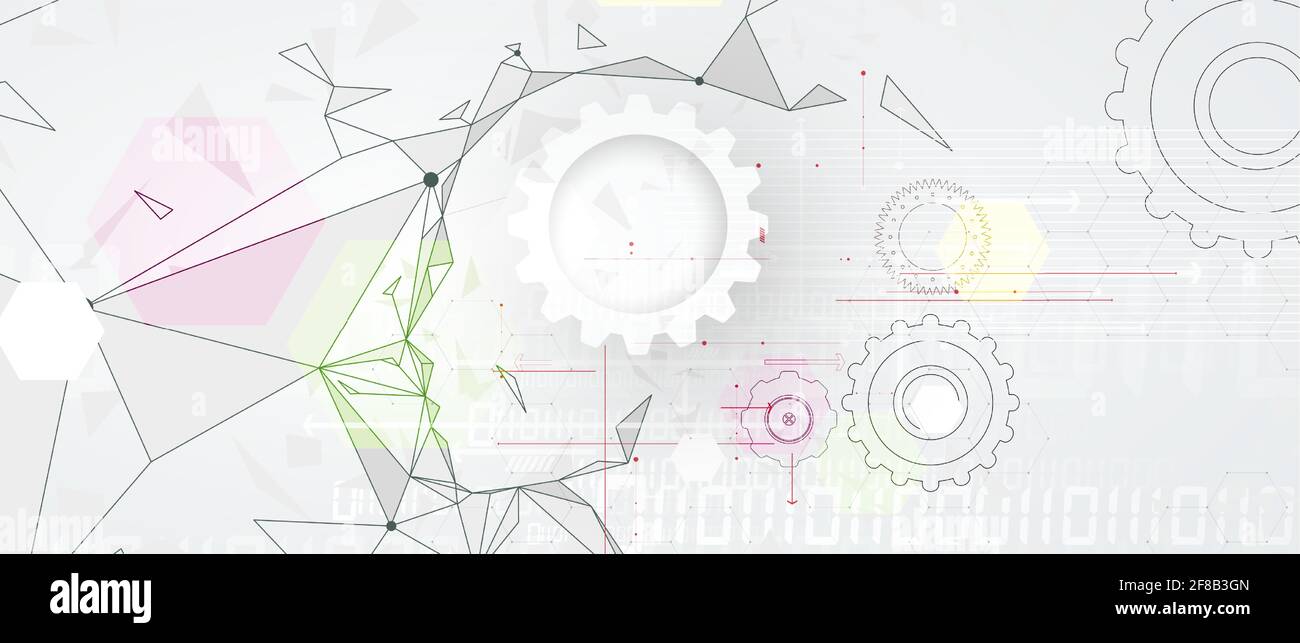 Abstract Artificial intelligence. Cloud computing. Machine learning. Technology web background ...