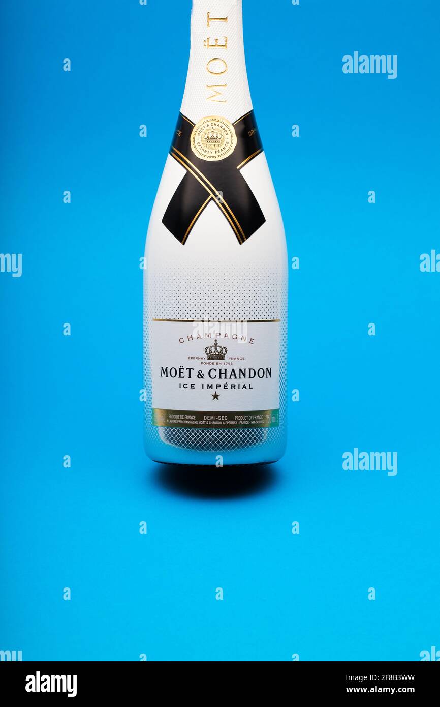 Prague,Czech Republic - 23 February 2021: Bottle of Moet and Chandon ...