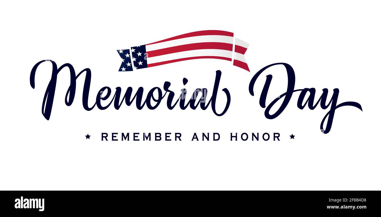 Memorial Day calligraphy lettering poster. Celebration vector design ...