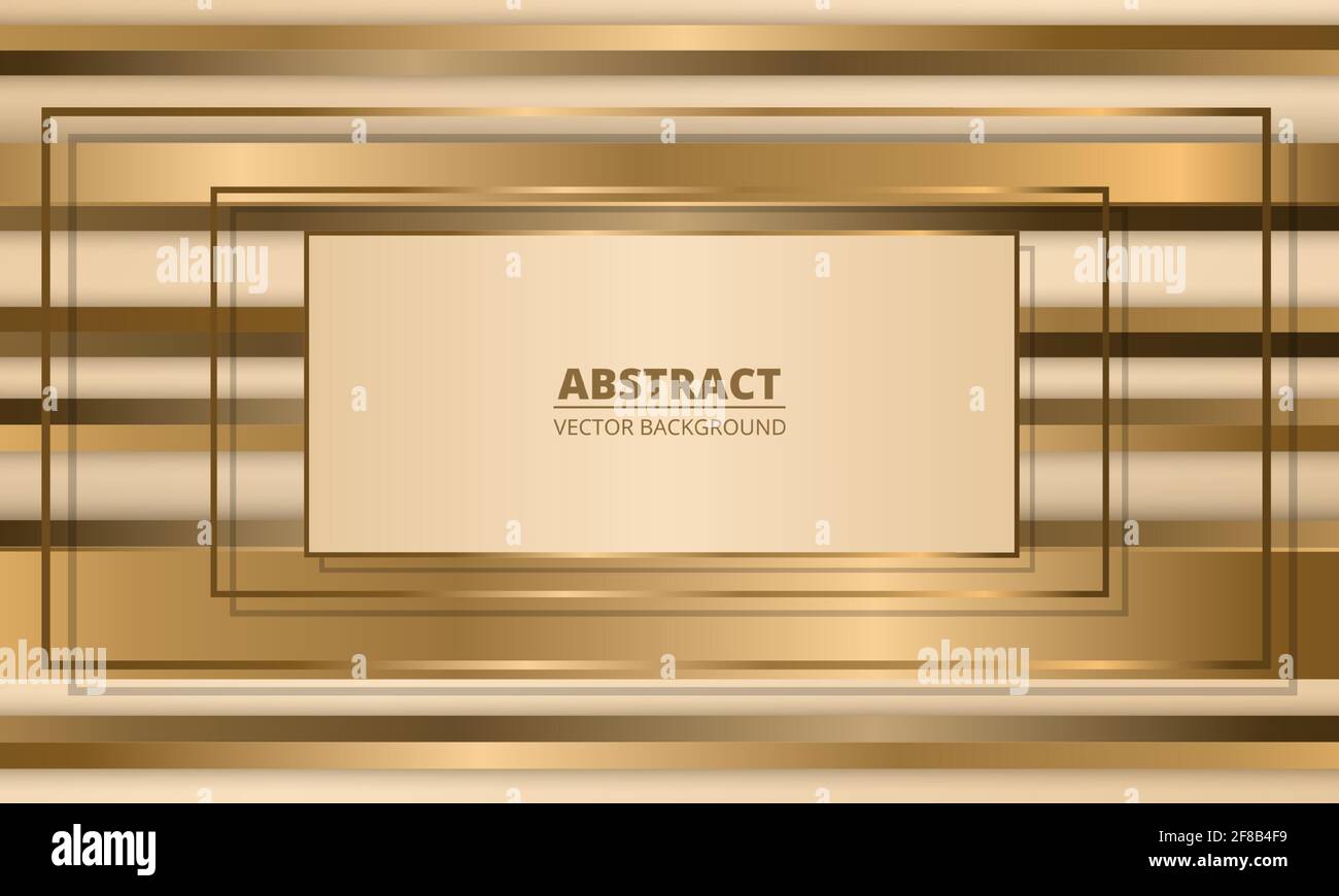 Golden frames on abstract background with gold three dimensional shapes ...