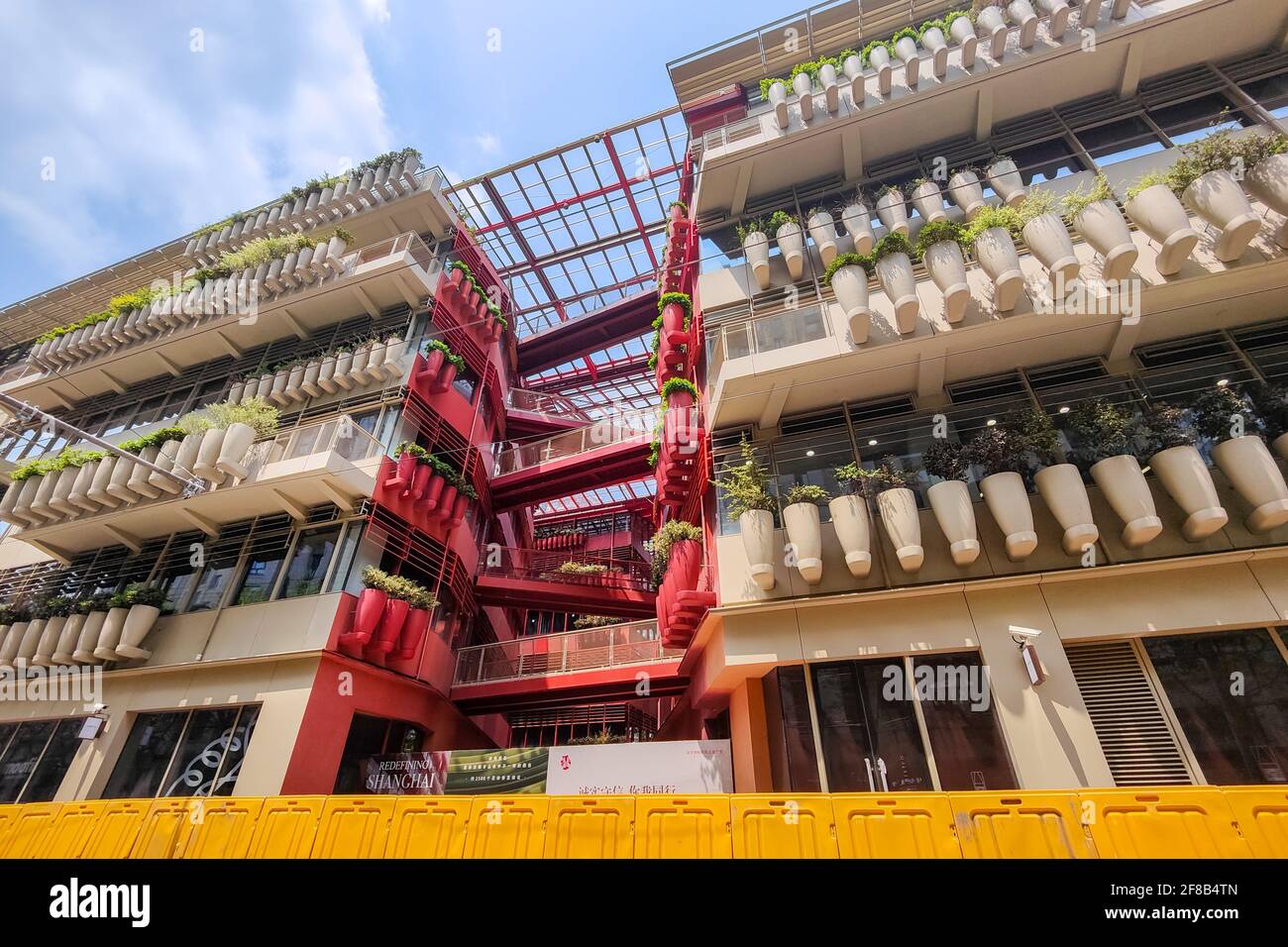 SHANGHAI, CHINA - APRIL 13, 2021 - A newly built building in downtown ...
