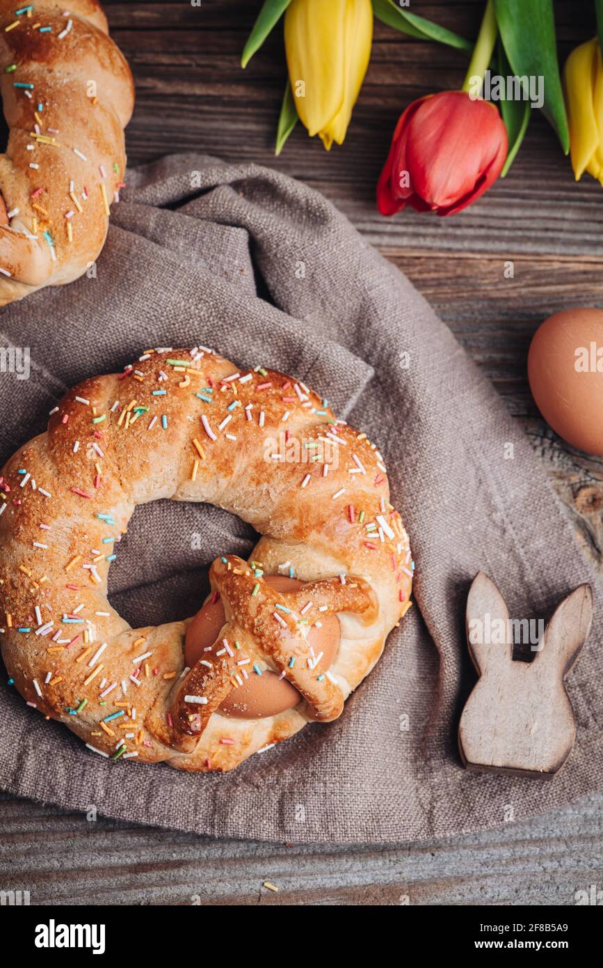 Scarcella, a traditional pastry for Easter holidays in Puglia region ...