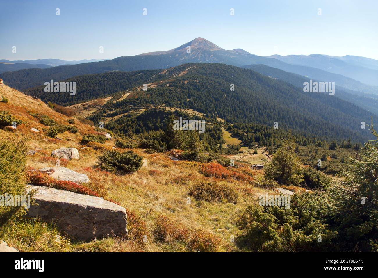 Mount Hoverla or Goverla, Ukraine Karpathian mountains, the highest ...
