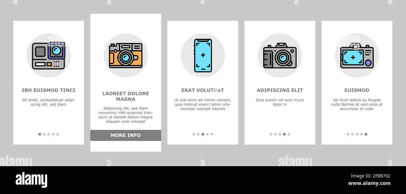 Photography Device Onboarding Icons Set Vector Stock Vector Image & Art ...
