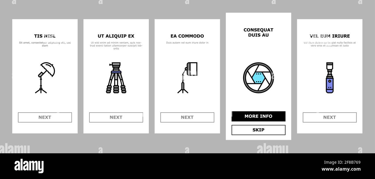 Photography Device Onboarding Icons Set Vector Stock Vector Image & Art ...