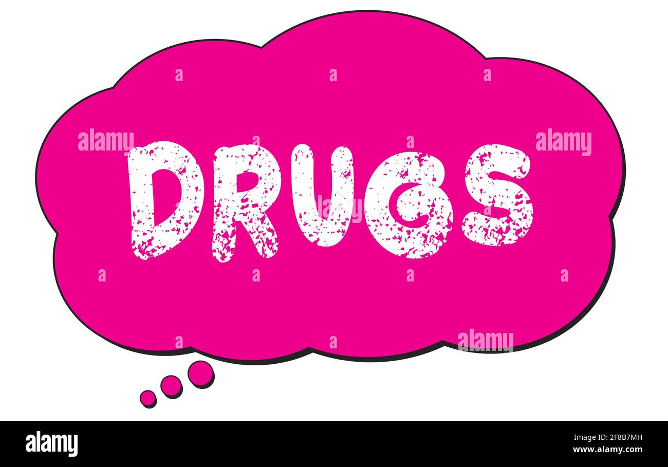 DRUGS text written on a pink thought cloud bubble Stock Photo - Alamy